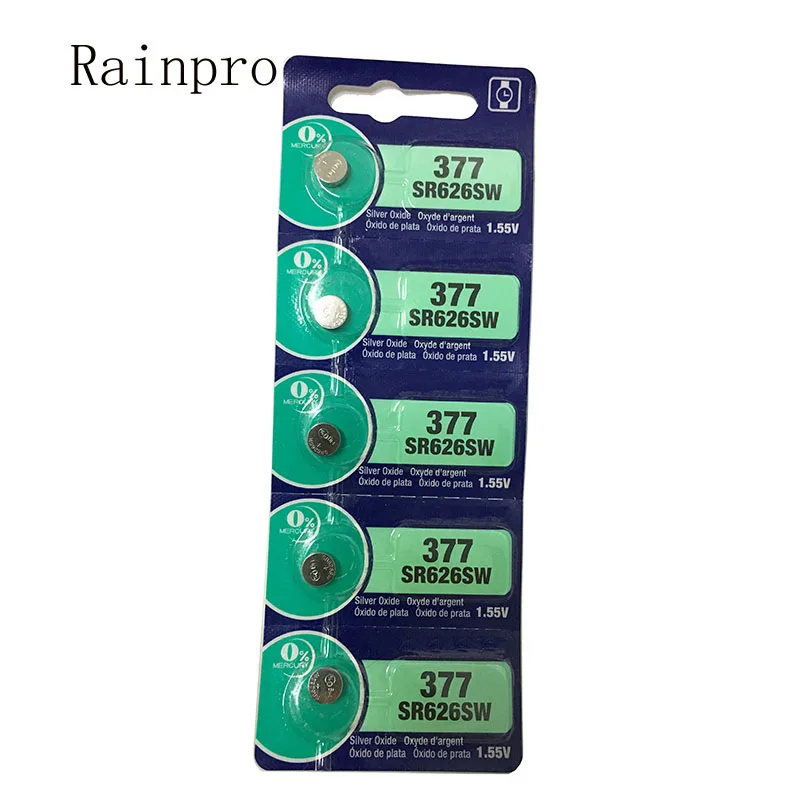 Rainpro 5PC/LOT SR626SW /AG4/LR626/377 1.55V button battery Electronics ...