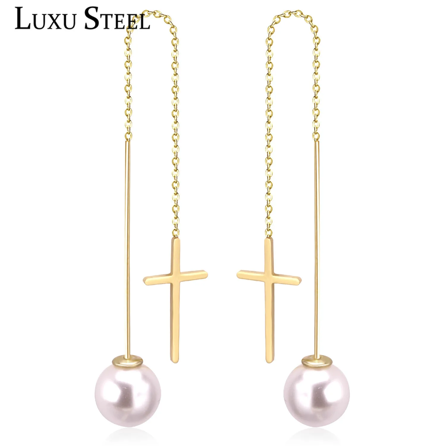 Buy Luxusteel New Fashion Gold Color Ear Line Earring