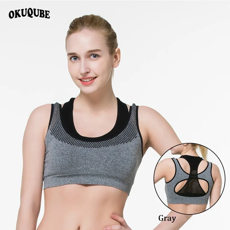 Okuqube 2018 New Women Sports Top Nylon Fitness Top Breathable Yoga Bra