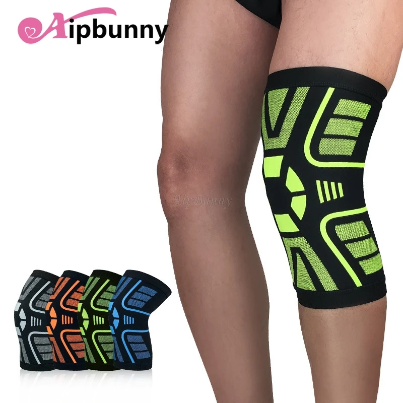 2 Pcs Sport Fitness Running Knee Protector Geometry Printed Breathable