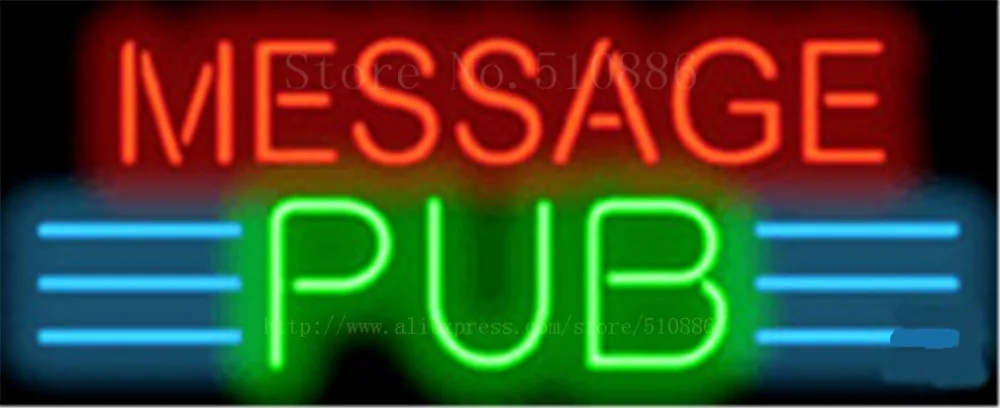Custom-Message-Pub-NEON-SIGN-REAL-GLASS-BEER-BAR-PUB-LIGHT-SIGNS-store ...