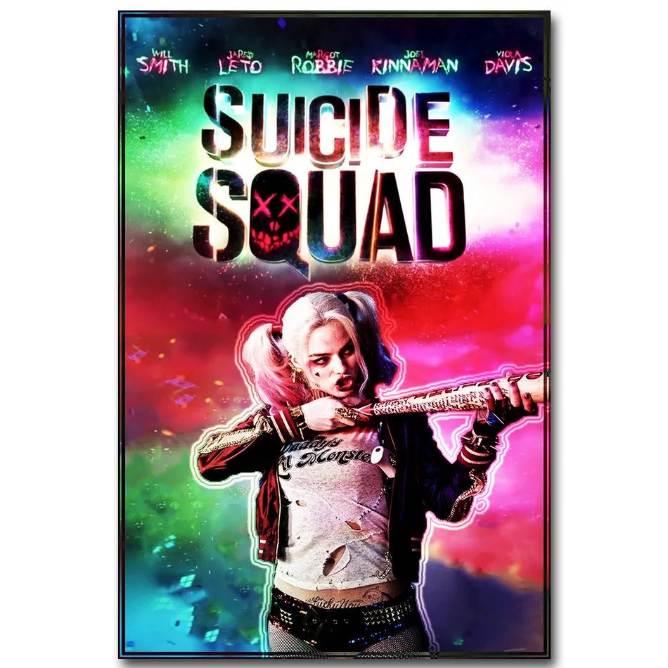 Harley Quinn Suicide Squad Superheroes Art Silk Fabric Poster Canvas ...