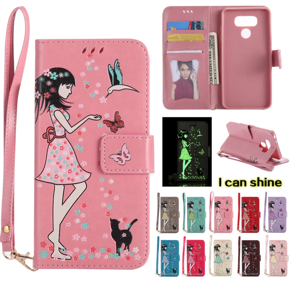 Uminescent girl Flip Case for LG G6 Case, Luxury PU Leather Cover ...
