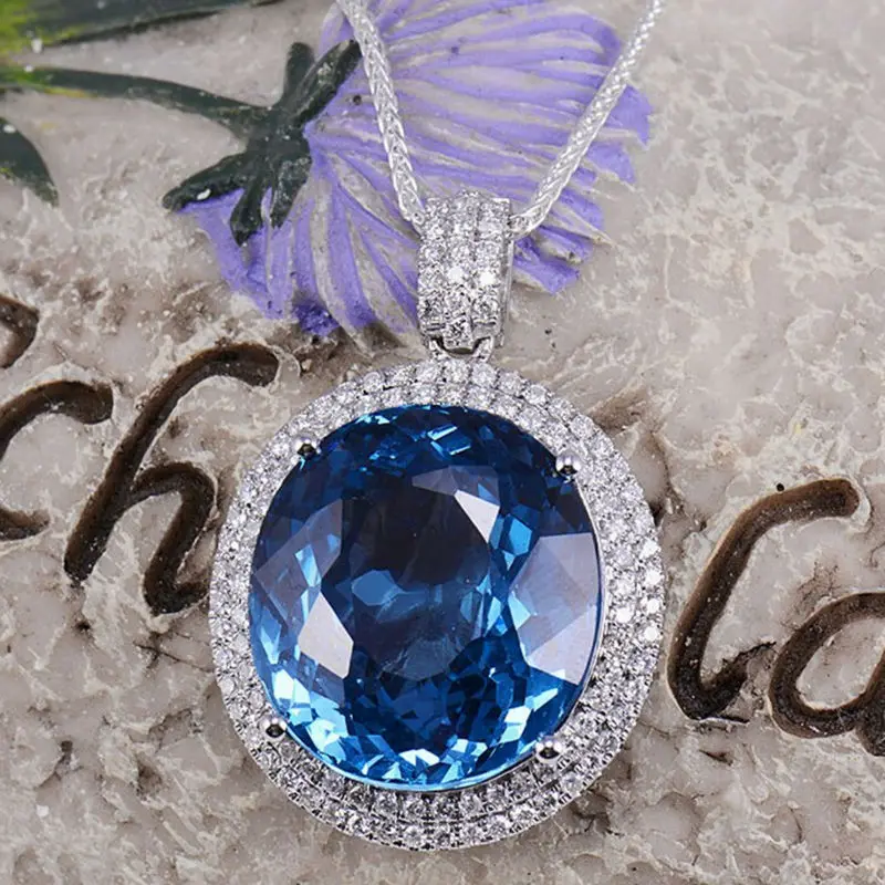 LOVERJEWELRY подвеска с драгоценным камнем топаз для женщин овальная ...