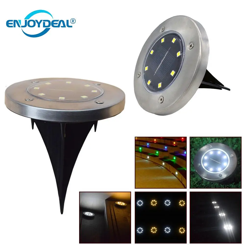 Solar Powered 8 LED Lâmpada Do Gramado Lâmpada Paisagem À Prova D' Água ...