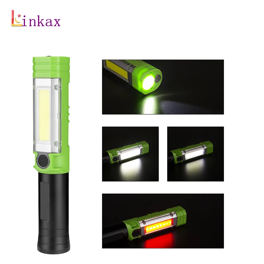Portable 4 Mode XPE+COB Flashlight Torch 3 AAA LED Work Light Magnetic ...