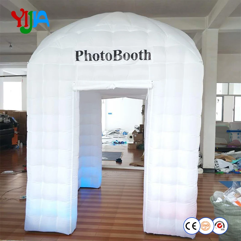 3 Doors Special Shape Inflatable Photo Booth With Led Strips On The ...