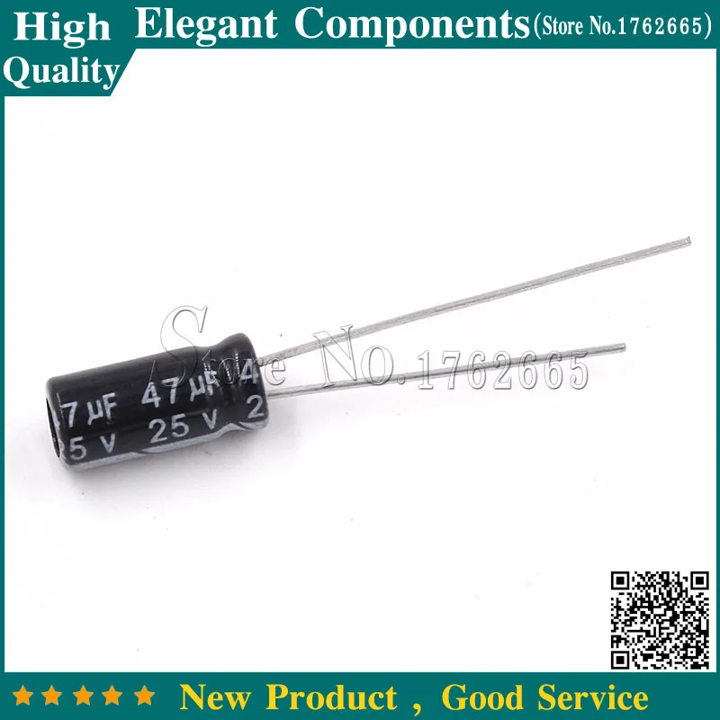 50PCS 47UF 25V 25V 47UF Electrolytic Capacitor 25 V / 47 UF Szie 5*11MM ...