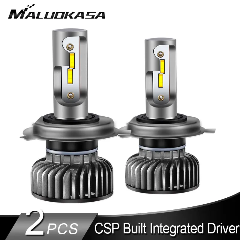 2PCS H7 LED Headlight bulbs Mini H4 LED Bulb CSP Chip 8000LM/PCS LED ...