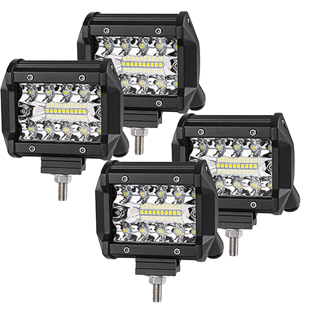 4 Inch 60W LED Work Light Bar LED Combo Lighting LED Pods Triple Row ...