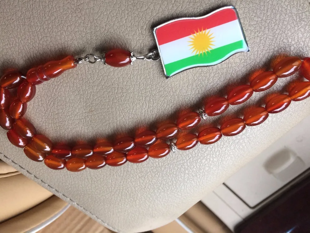 Kurdistan-map-jewelry-prayer-beads-Rosary-tesbih-Natural-Onyx-red-Agate ...