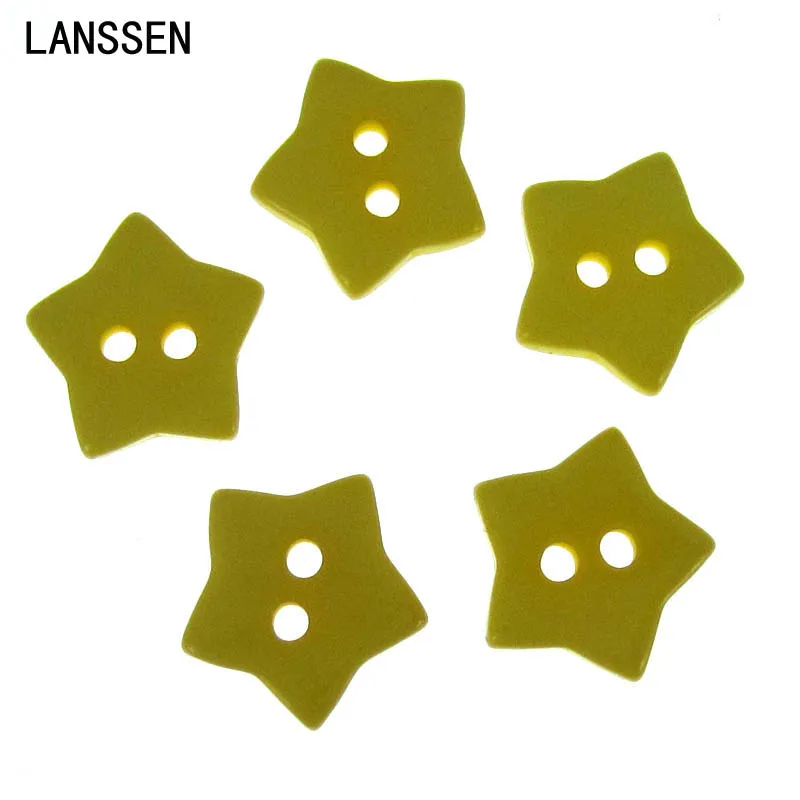 50pcs-5-8-2-Holes-Star-Shaped-Resin-Buttons-Yellow-Buttons-Fit-Sewing ...