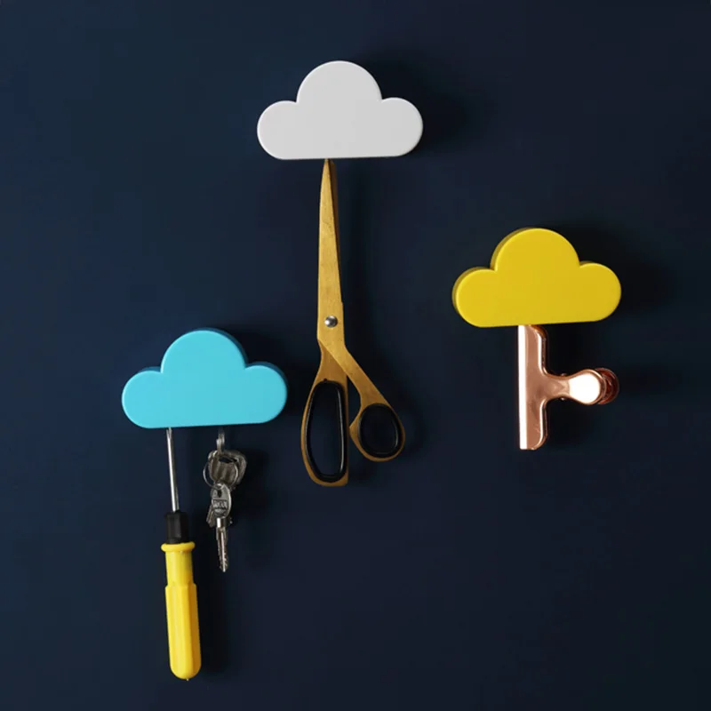 Creative Cloud Shape Magnet Hang Hook Wall Securely Key Chain Decor ...