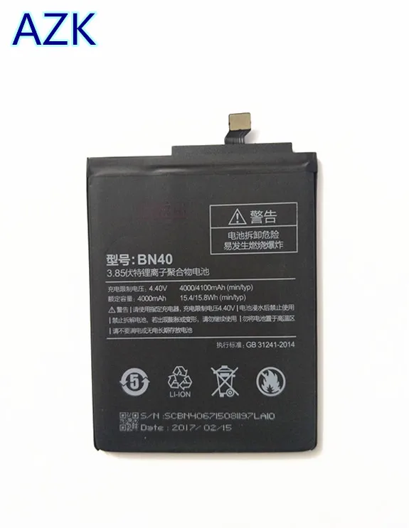 מוצר - AZK New 4000mAh BN40 Battery for Xiaomi Redmi 4 Pro Prime 3G RAM 32G ROM Edition Redrice ...