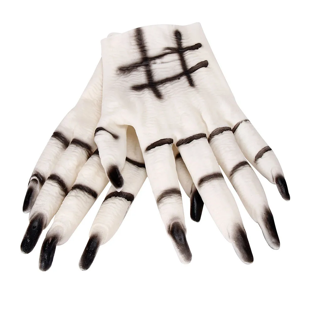 New Arrived 1 Pair Halloween Ghost Gloves Cosplay Latex Gloves Halloween Costumes Scary Costumes