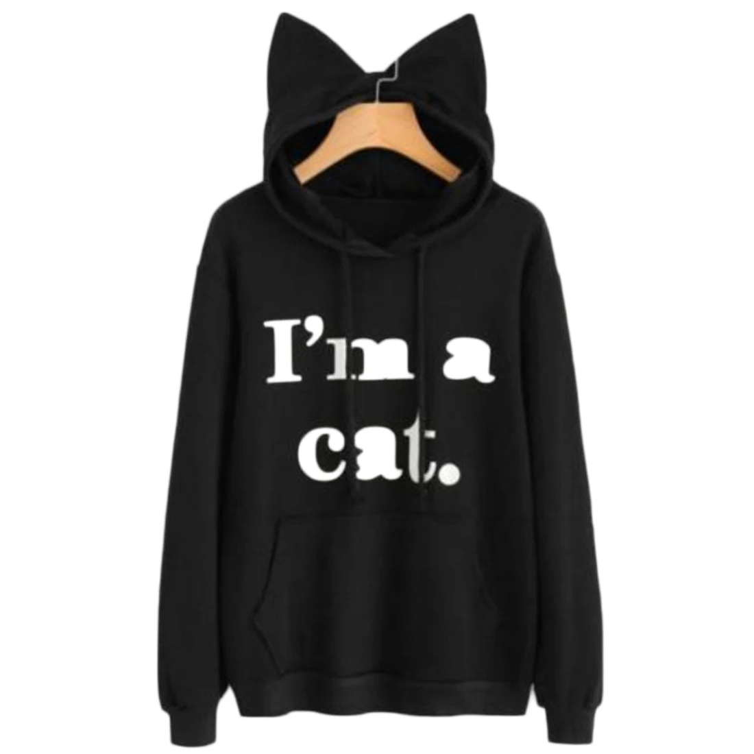 New Winter Sweatshirt Women Casaul Cute Cat Ears Hooded Sweatshirt Girl
