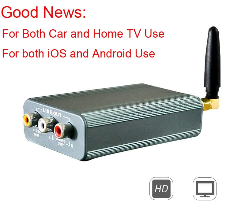 HDMI AV Car Wireless WIFI Mirror link Box Display Dongle For iOS ...