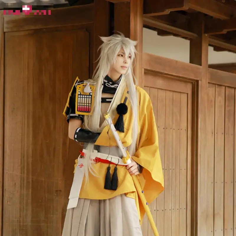 Touken Ranbu Kogitsunemaru Cosplay Yellow Polyester Kimono Costume