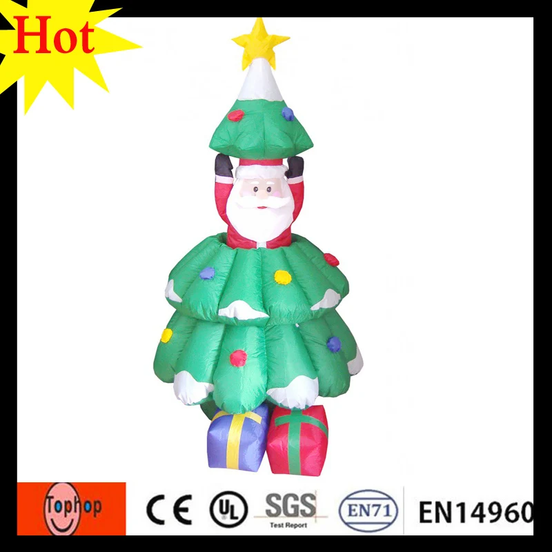 5m 16ft New Year Inflatable Xmas Tree With Santa Claus Gift Decoration ...