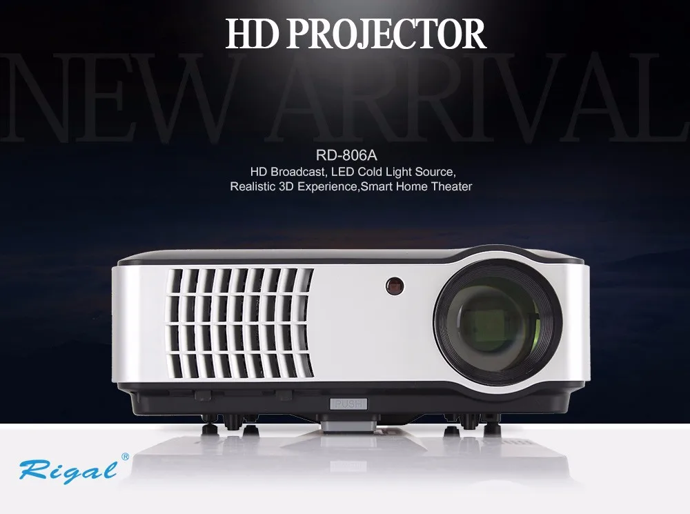 Rigal Projector RD806A LED Projector Android 6.0 WIFI 5000Lumen Beamer ...