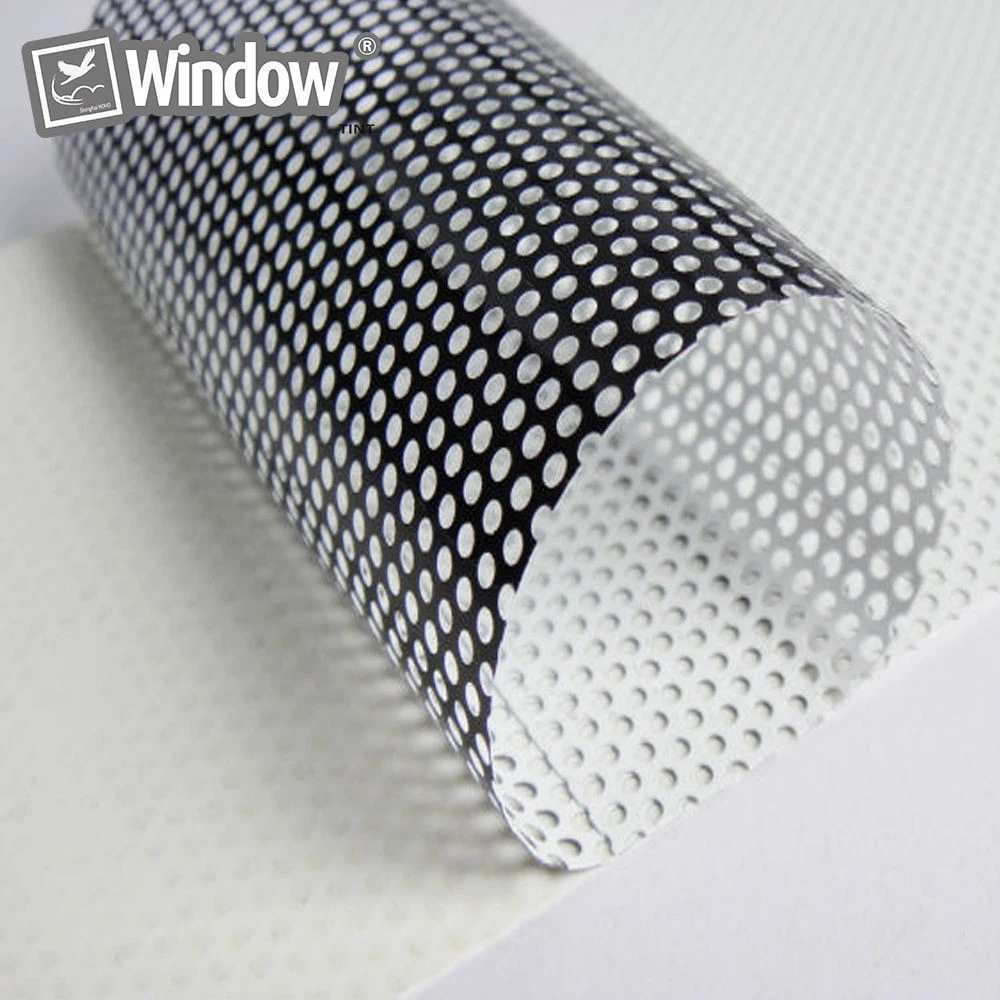 54"x20" White One-way Perforated Vinyl Privacy Window Film Adhesive ...