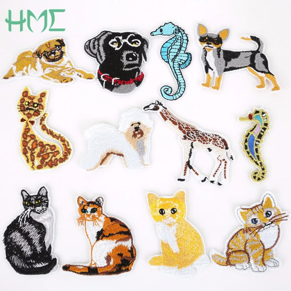 New !12Pcs Animals Patches Badge sticker Cartoon Motif Applique ...