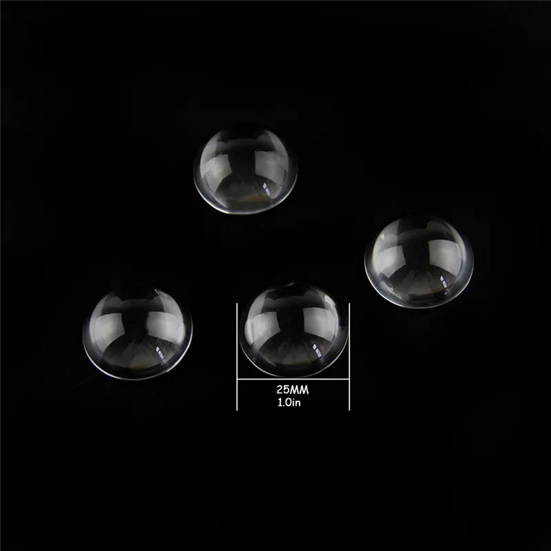 20pcs 25mm Clear Crystal Half Balls Glass Transparent Hemisphere ...