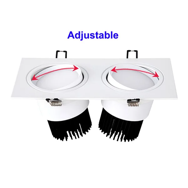 Best Acrylic LED COB Ceiling Light Flush Mount Adjustable Dual-head ...