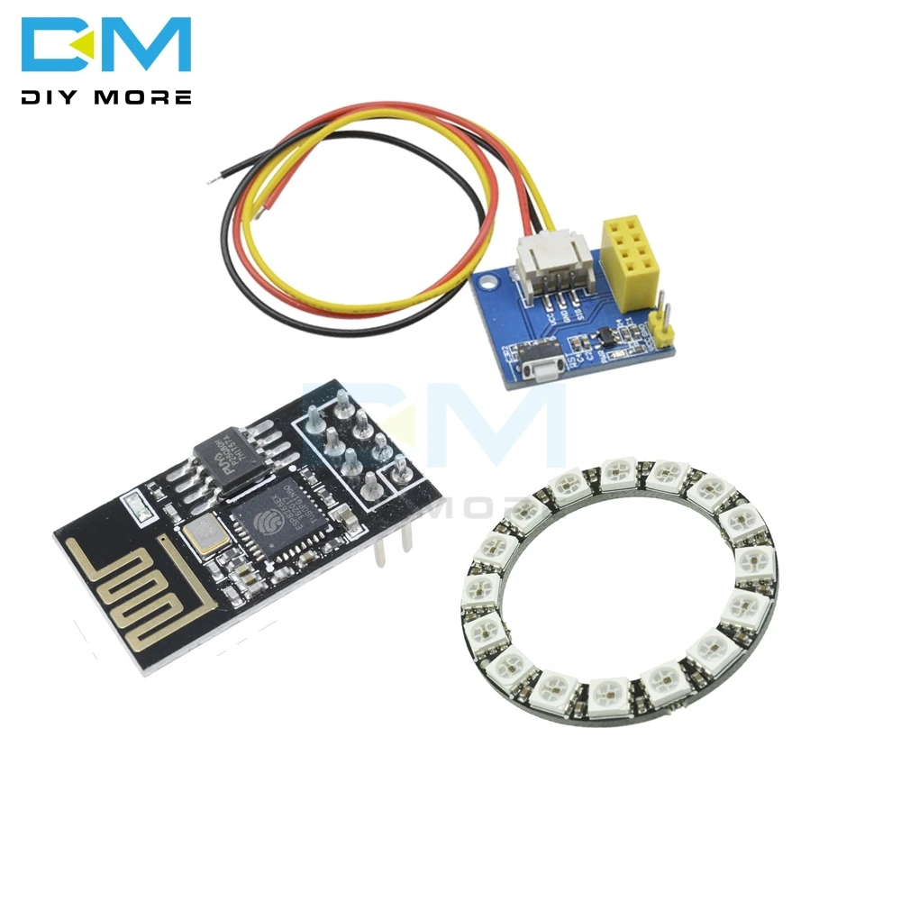 Esp 01 Esp 01s Esp8266 Rgb Led تحكم Adpater واي فاي وحدة ل اردوينو Ide 16 بت ضوء حلقة عيد 