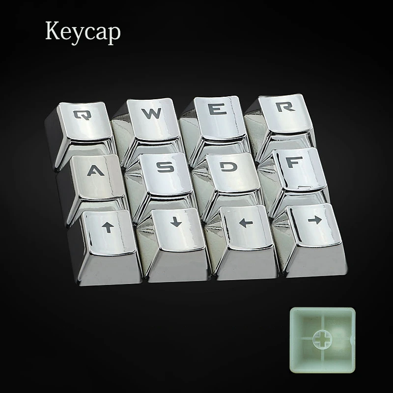 Flashes Electroplated metal coating PBT keycaps for mechanical keyboard ...