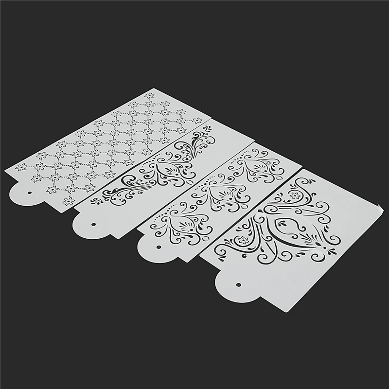 4pcs/Set Princess Lace Cake Stencil Set Cake Craft Stencils