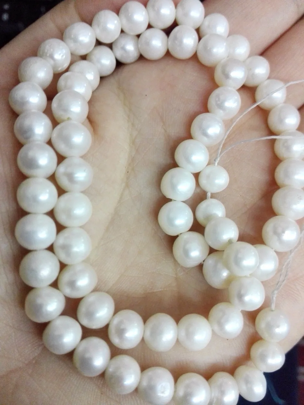 One-Strands-Real-Pearl-6mm-Bright-white-Round-Pearl-Natural-Freshwater ...