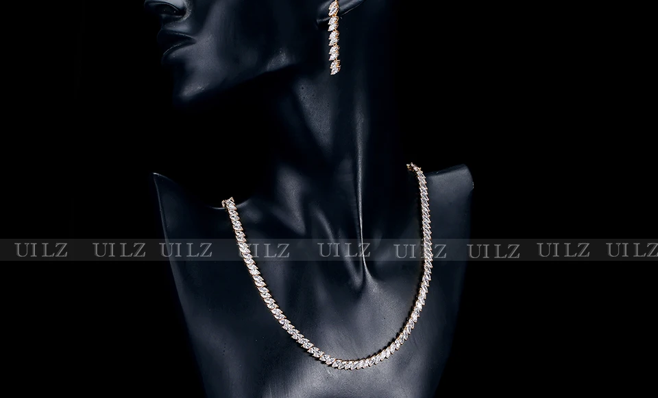 UILZ Trendy Gold Plated Bridal Simulated Diamond Wedding Jewelry Sets ...