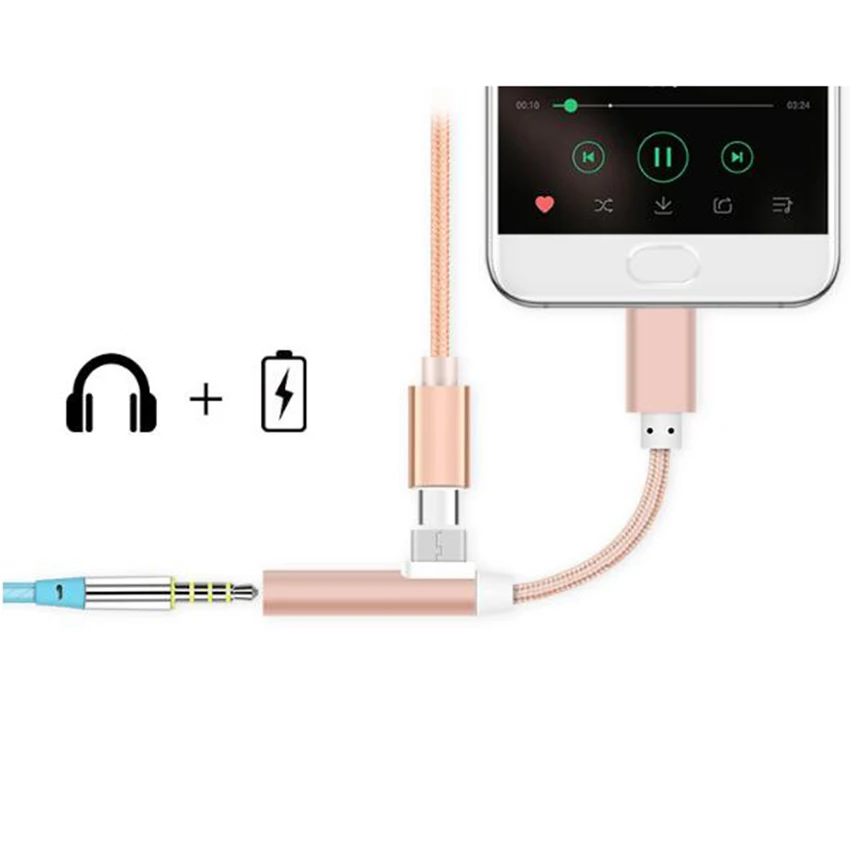 12CM Mini USB C Type C To 3.5mm Jack Headphone Earphone Cable Convertor ...