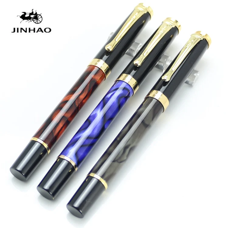Jinhao 500ローラーボールペン7色ブラック/ホワイト/グレー/レッドカラーペンゴールドクリップ素材アブラソコムツjinhaoインクペン ...