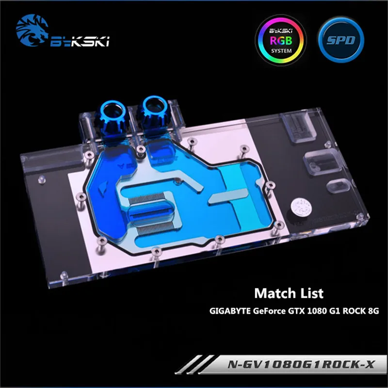 Bykski cobertura completa bloque de agua GPU para gigabyte GeForce GTX 1080 G1 Rock 8g tarjeta ...