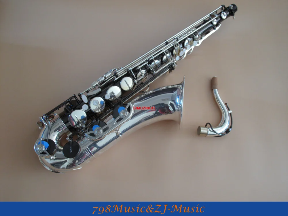 Tenor-Sax-saxophone-Natural-abalone-shell-With-Case-Silver-and-Black ...