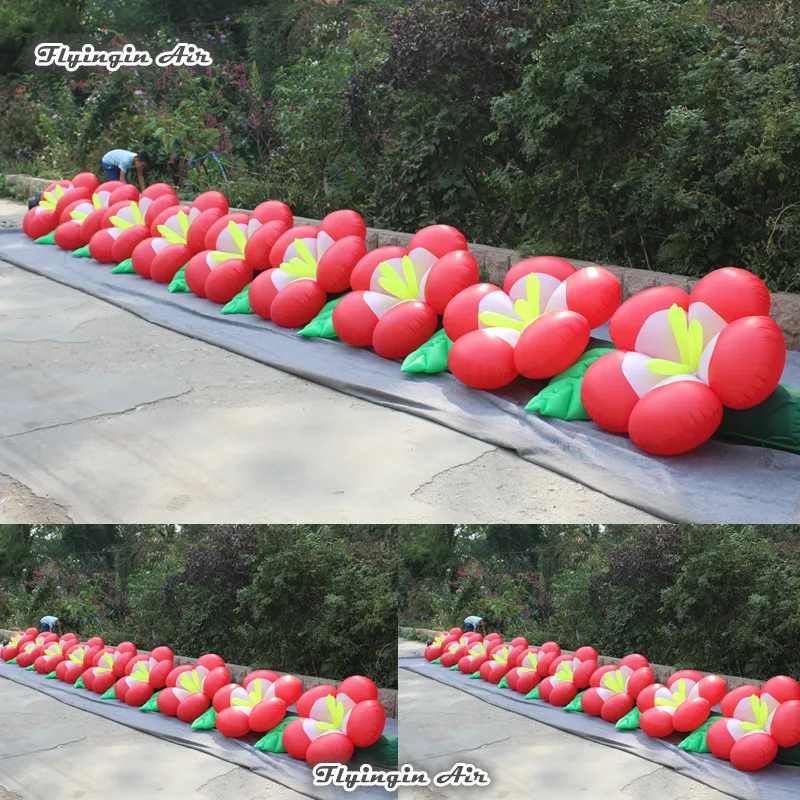 Customized Artificial Inflatable Flower Chain 6m/8m/10m Length Red ...