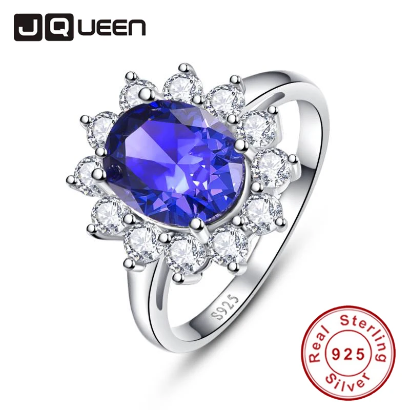 AAA+ 925 Sterling Silver Jewelry Wholesale Classic Blue Ring Stone 4 ...