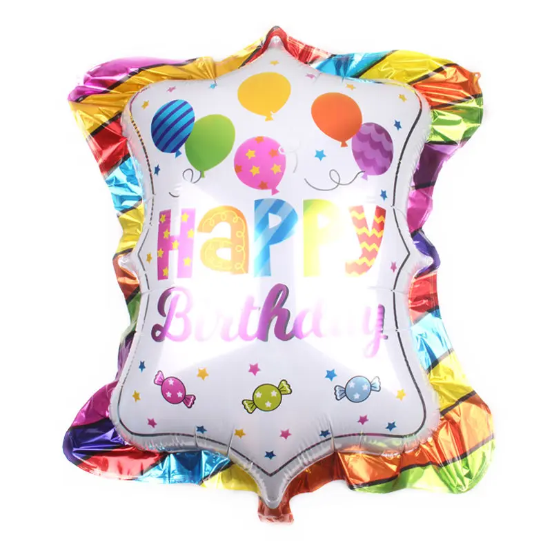 XXPWJ New Square Happy Birthday Big Strip Aluminum Balloons Birthday ...