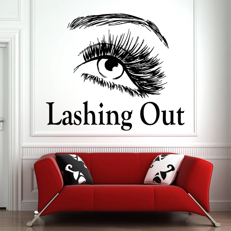 Lashing Out Removable Wall Stickers for Beauty Salon Living Room ...