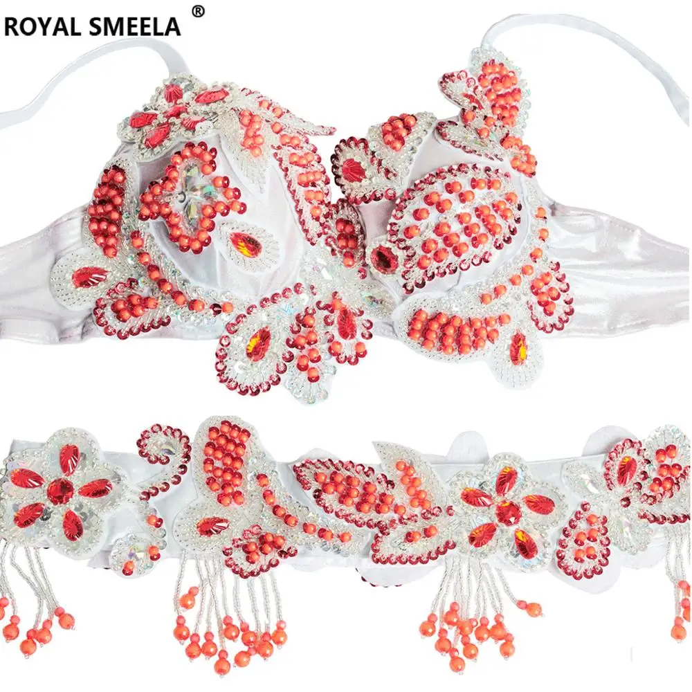 Costume de danse du ventre rouge Sexy pour femmes, ensemble de carnaval ...