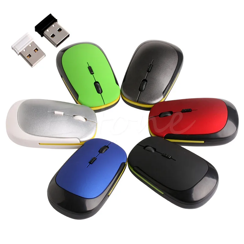 Ultra Slim Mini USB 2.4G Wireless Optical Mouse Mice 1600 DPI Portable ...