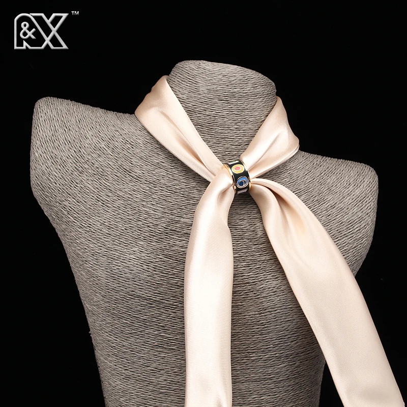 R&X Stainless Steel Silk Scarves Buckle Brooches Woman Fashion Enemal ...