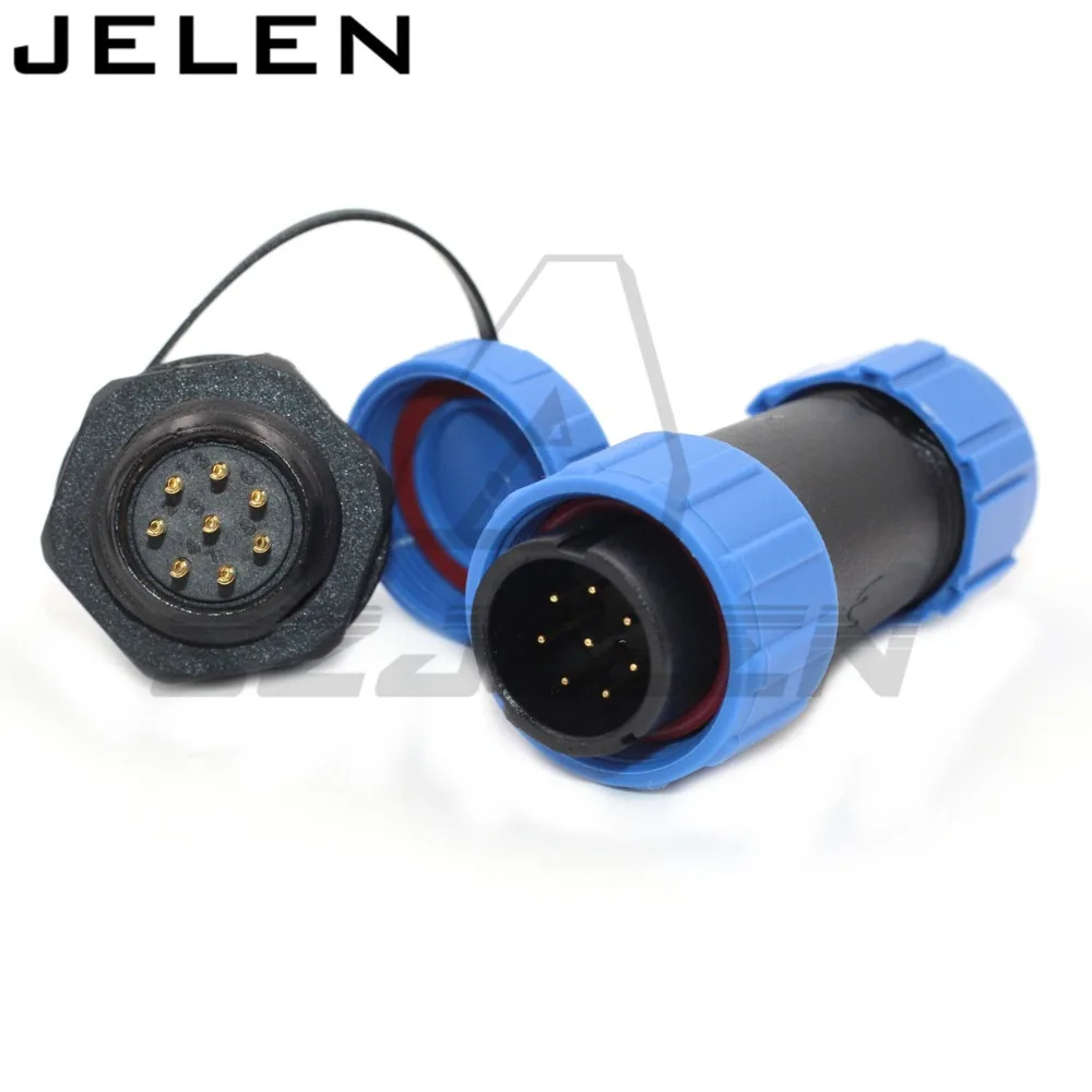 SP21 Chassis Panel Mount 8 Pin Impermeável IP68 Circular cabo soquete ...