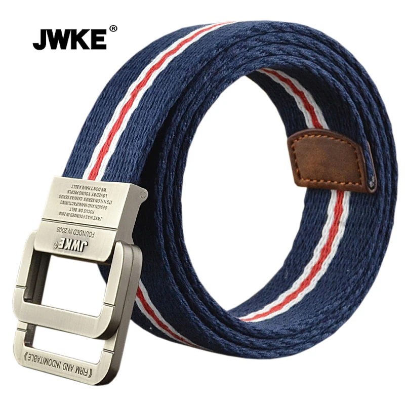Jwke 야외 스포츠, 레저 캔버스 벨트, 남성 더블 버클 벨트, 젊은 학생, 유행 패션 바지 벨트|canvas belt ...