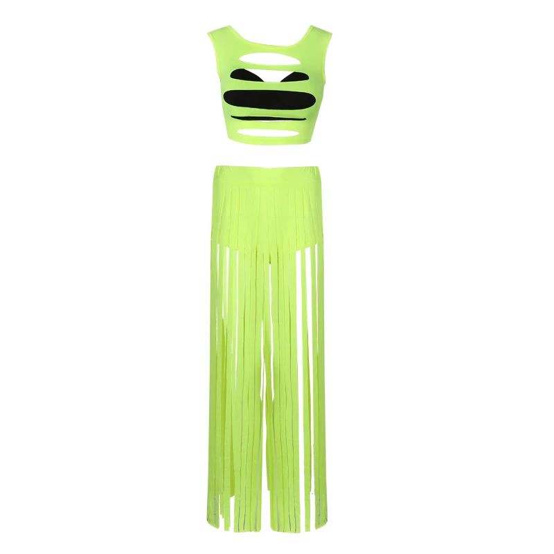 New Nightclub Neon Fringe Jazz Dance Suit Bar DS Performances Sexy ...