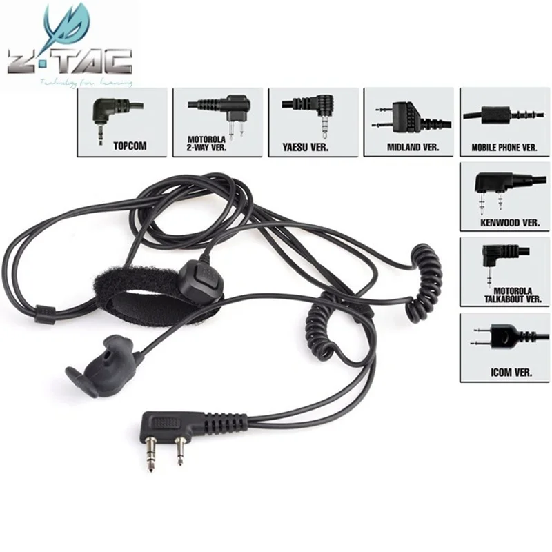 Z-tactical Z010 Bone Conduction Headset With Finger Ptt Military ...