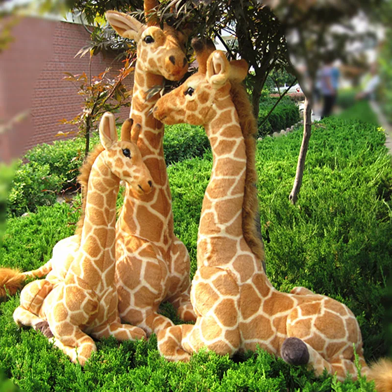 big sitting plush simulation giraffe toy creative giraffe doll birthday ...