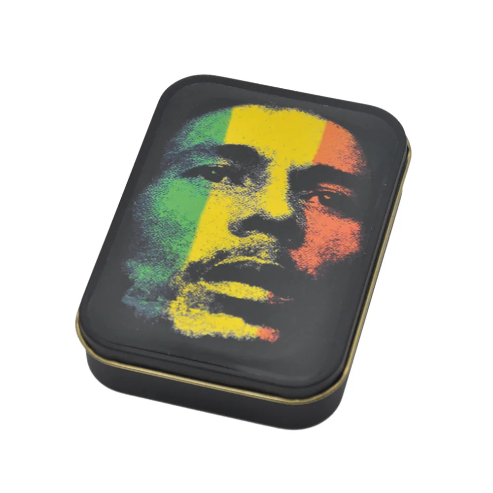 1 X King size Reggae Rasta Metal Tobacco Box Size (110mm*80mm ...